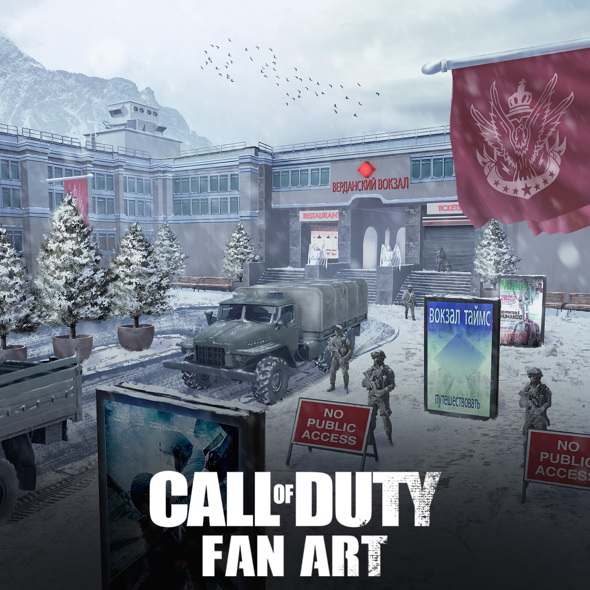 ArtStation - Verdansk Train Station- COD Fanart