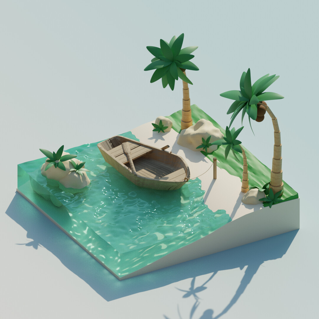 ArtStation - Beach scene blender