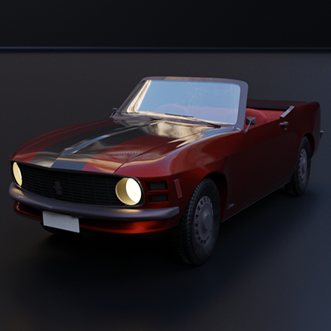 ArtStation - Low Poly Ford Mustang Convertible 1970