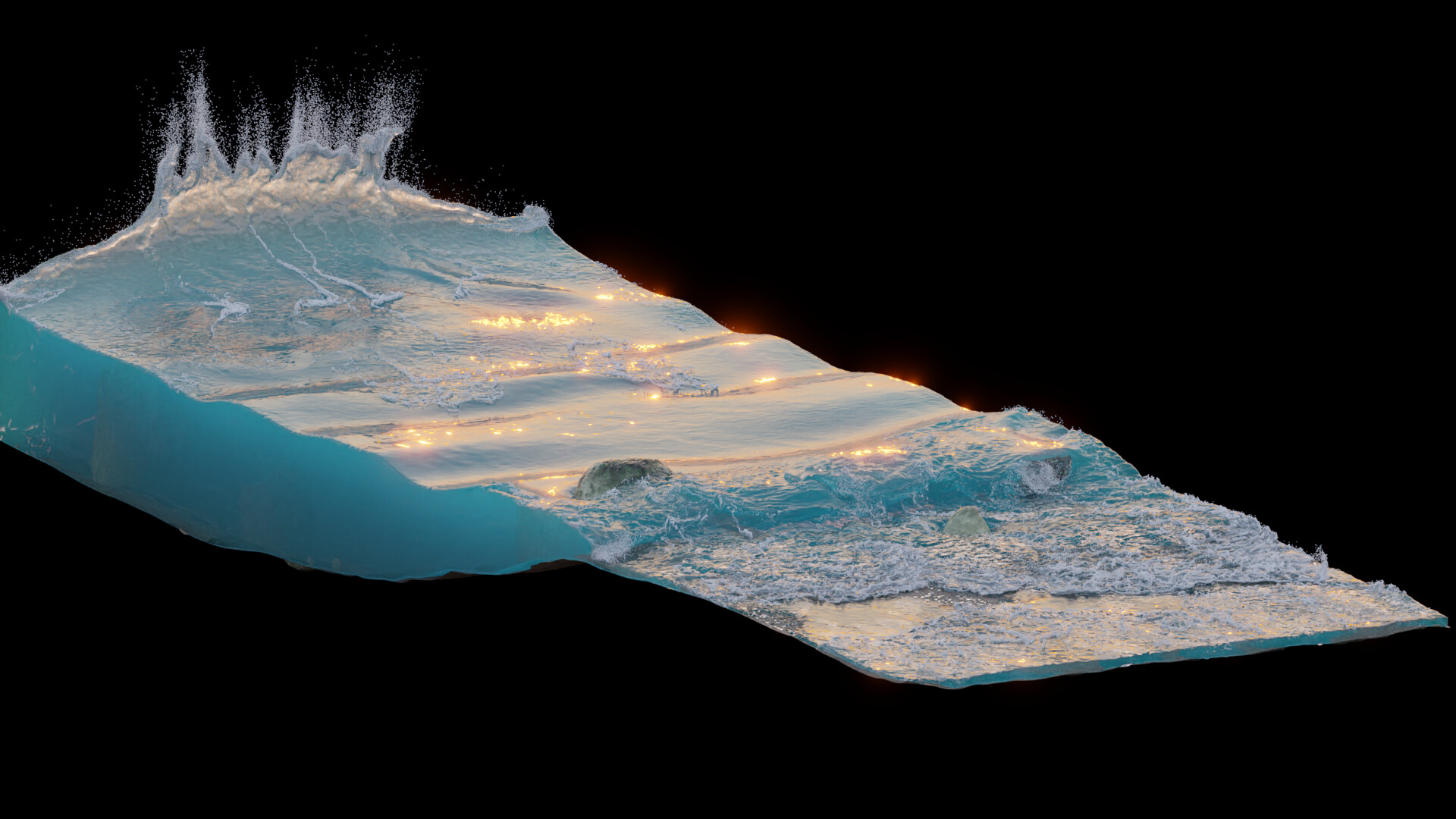 ArtStation - Foamy tropical ocean slice