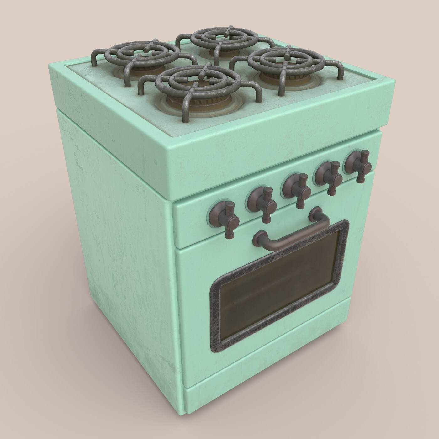 ArtStation - Low-poly Stylized Kitchen Stove