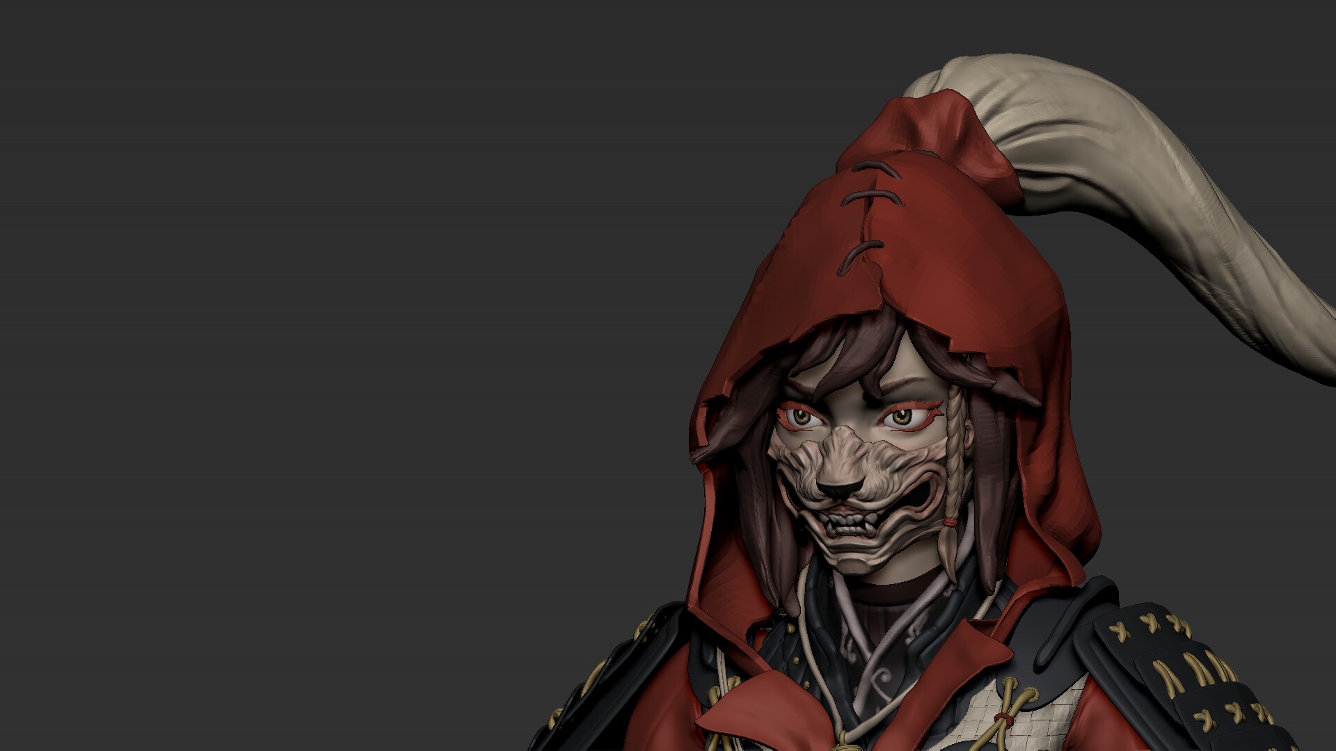 ArtStation - Samurai Red Riding Hood (WIP)