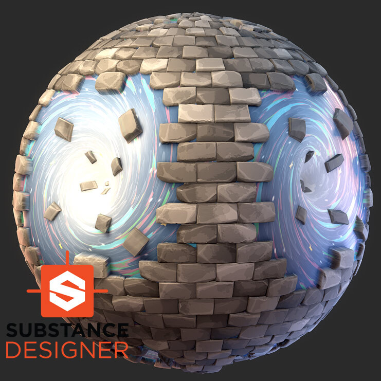 ArtStation - Stylized Bricks with Portal - Substance Designer