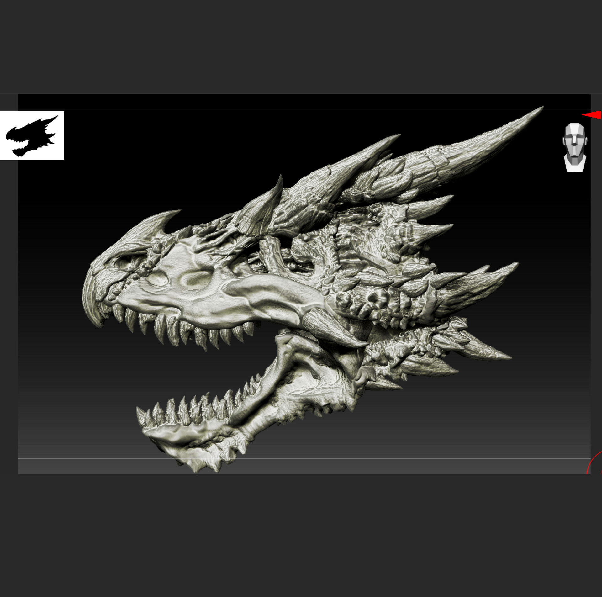 ArtStation - Monster_Dragon_Head_Bone_scuplting