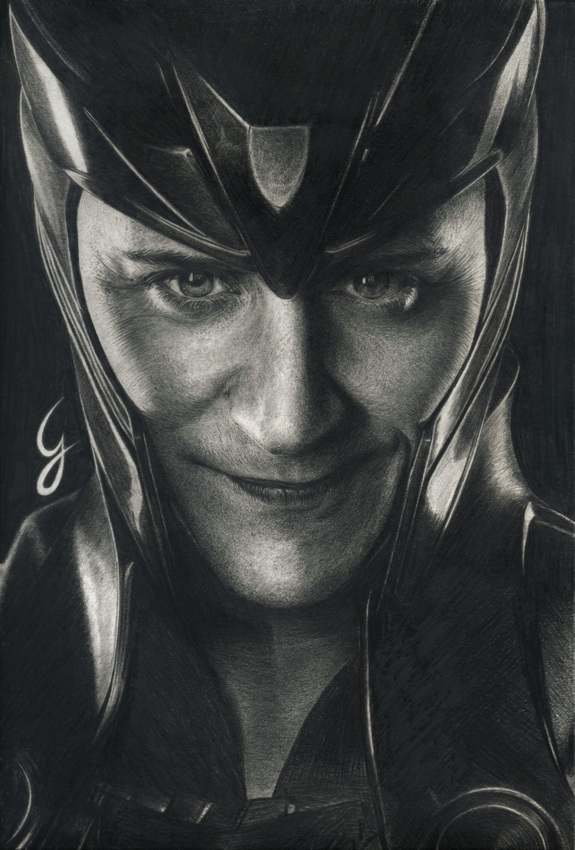ArtStation - Loki pencil portrait