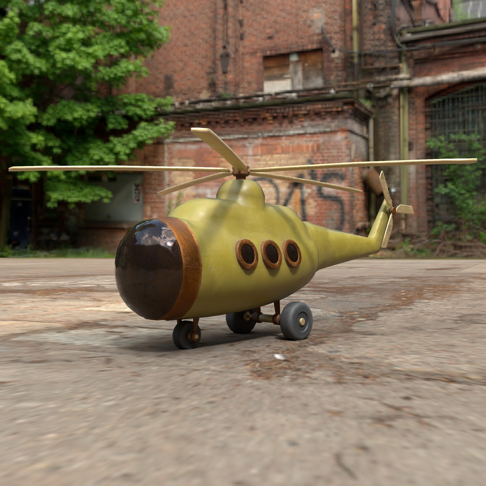 Boris Boiko - Stylized Cartoony Low-poly Helicopter