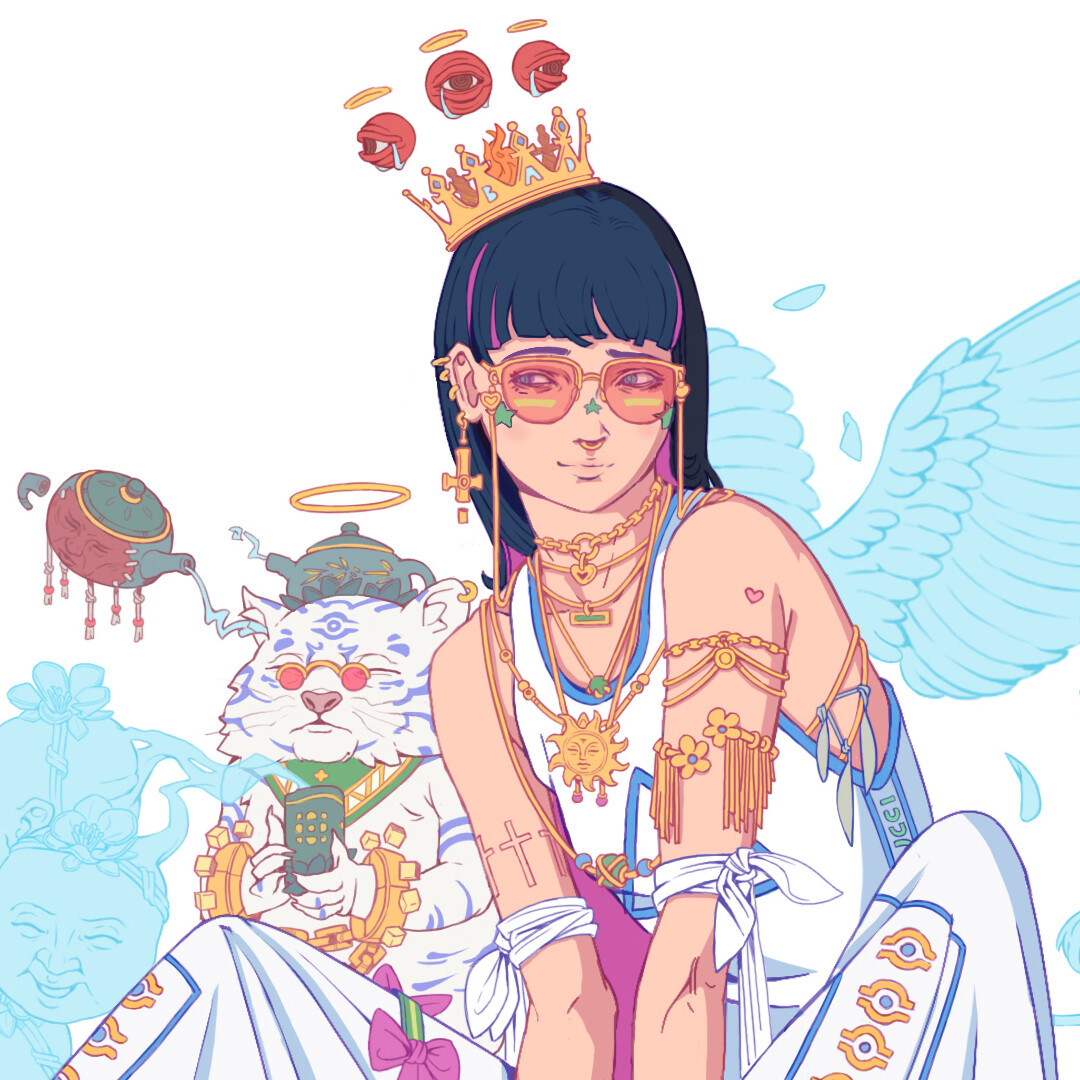 ArtStation - An angel and her tigers