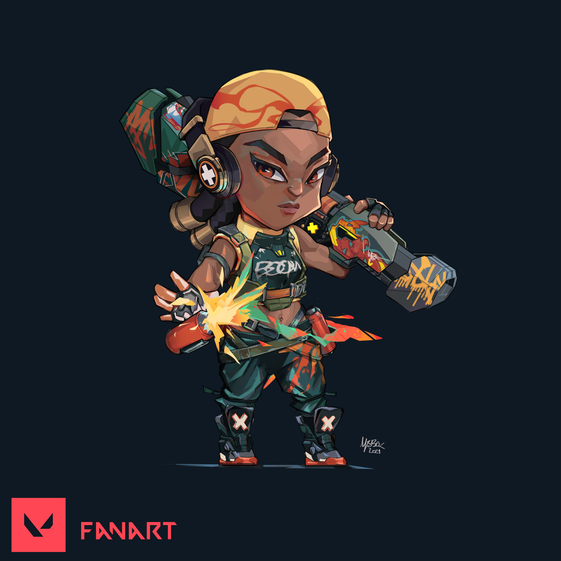 ArtStation - VALORANT Fanart - Raze Chibi Illustration