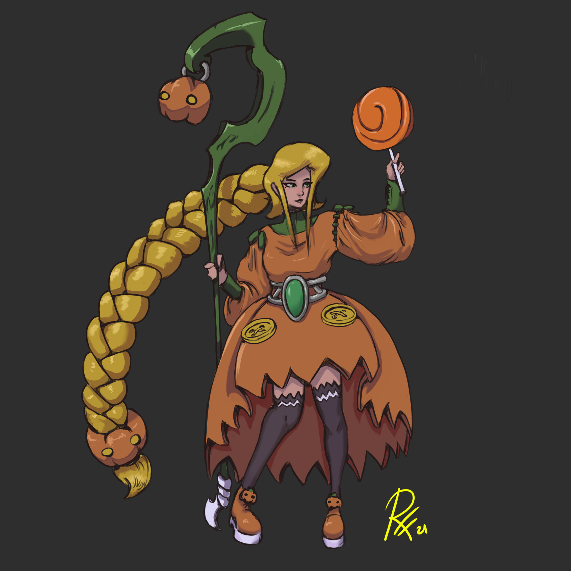 ArtStation - Sp00py pumpkin witch