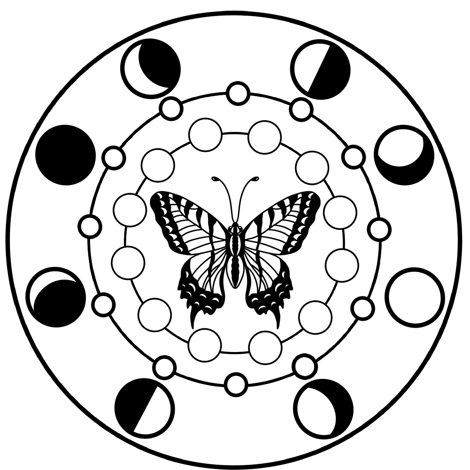 ArtStation - Butterfly Moon Phase Design