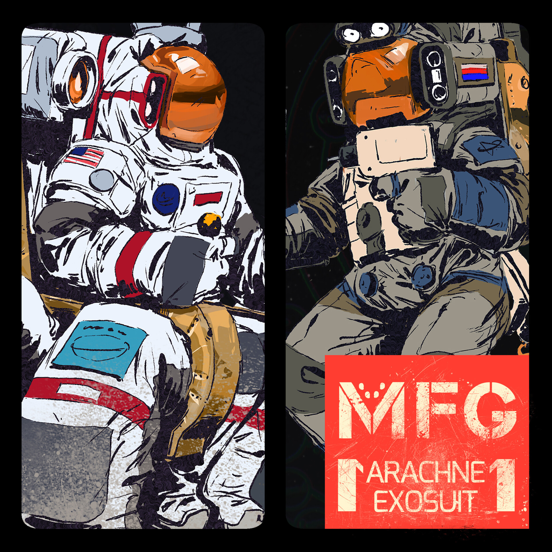 ArtStation - Spider-shape exosuits in the space environment