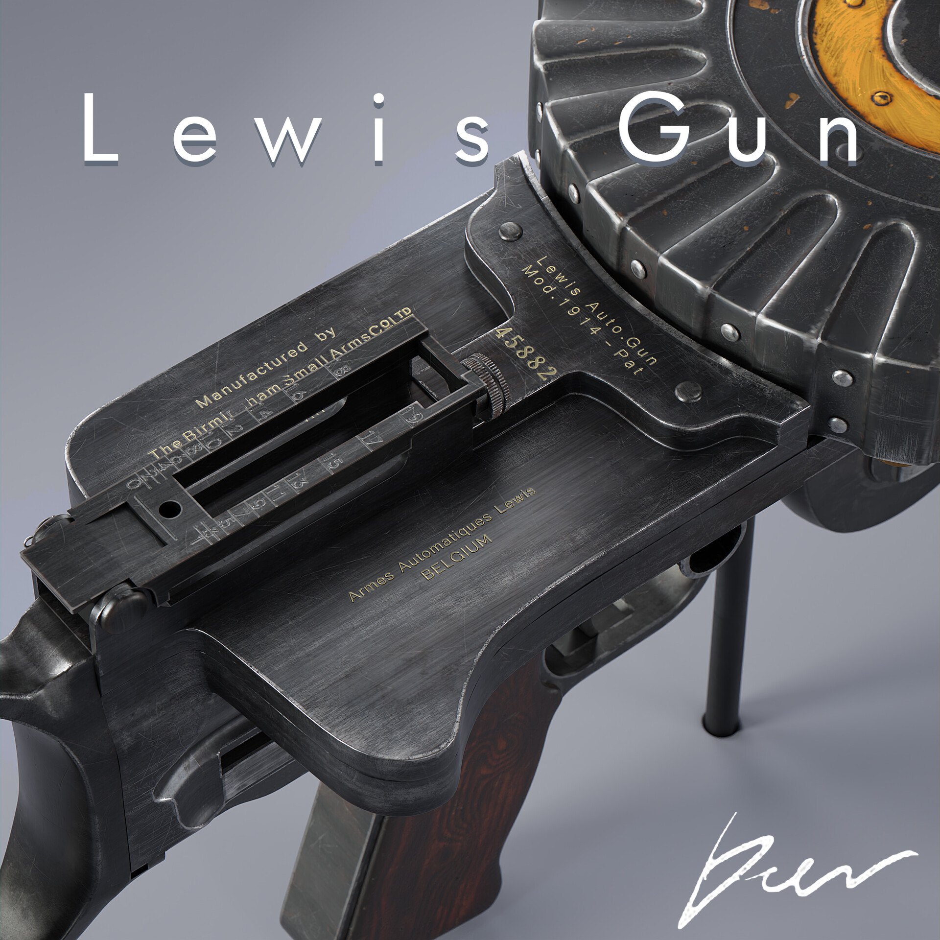 ArtStation - Lewis Gun Replica