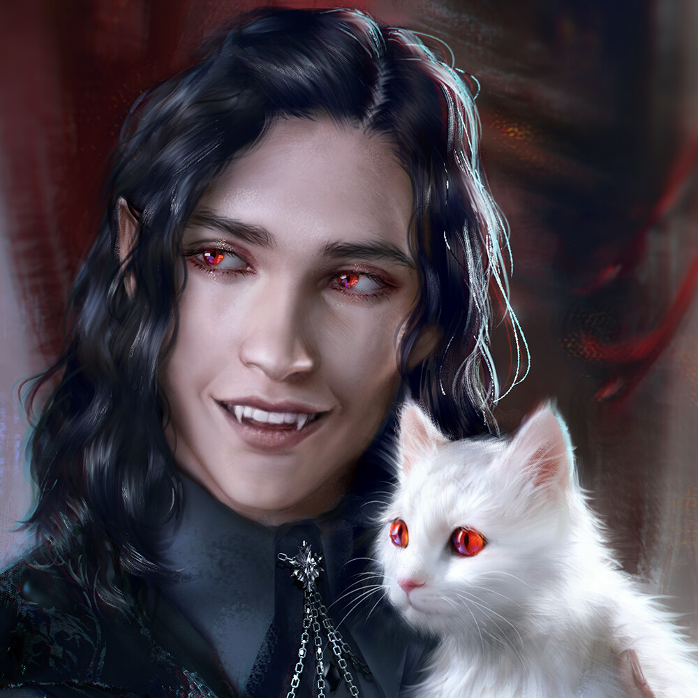 ArtStation - Vampire and his cat