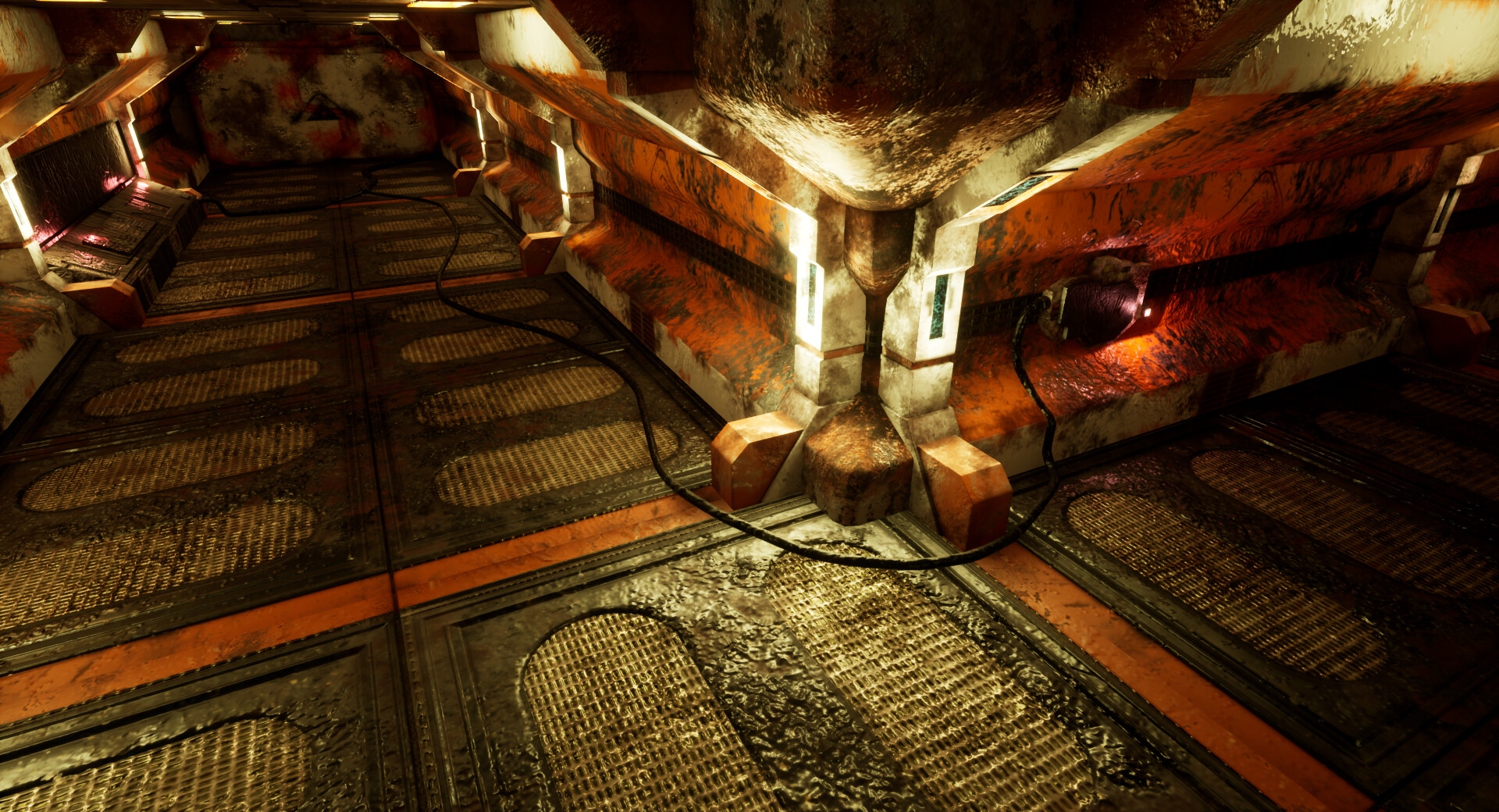 ArtStation - Environment and Texturing Exercise: Sci-Fi Hallway Scene (Gore Warning)