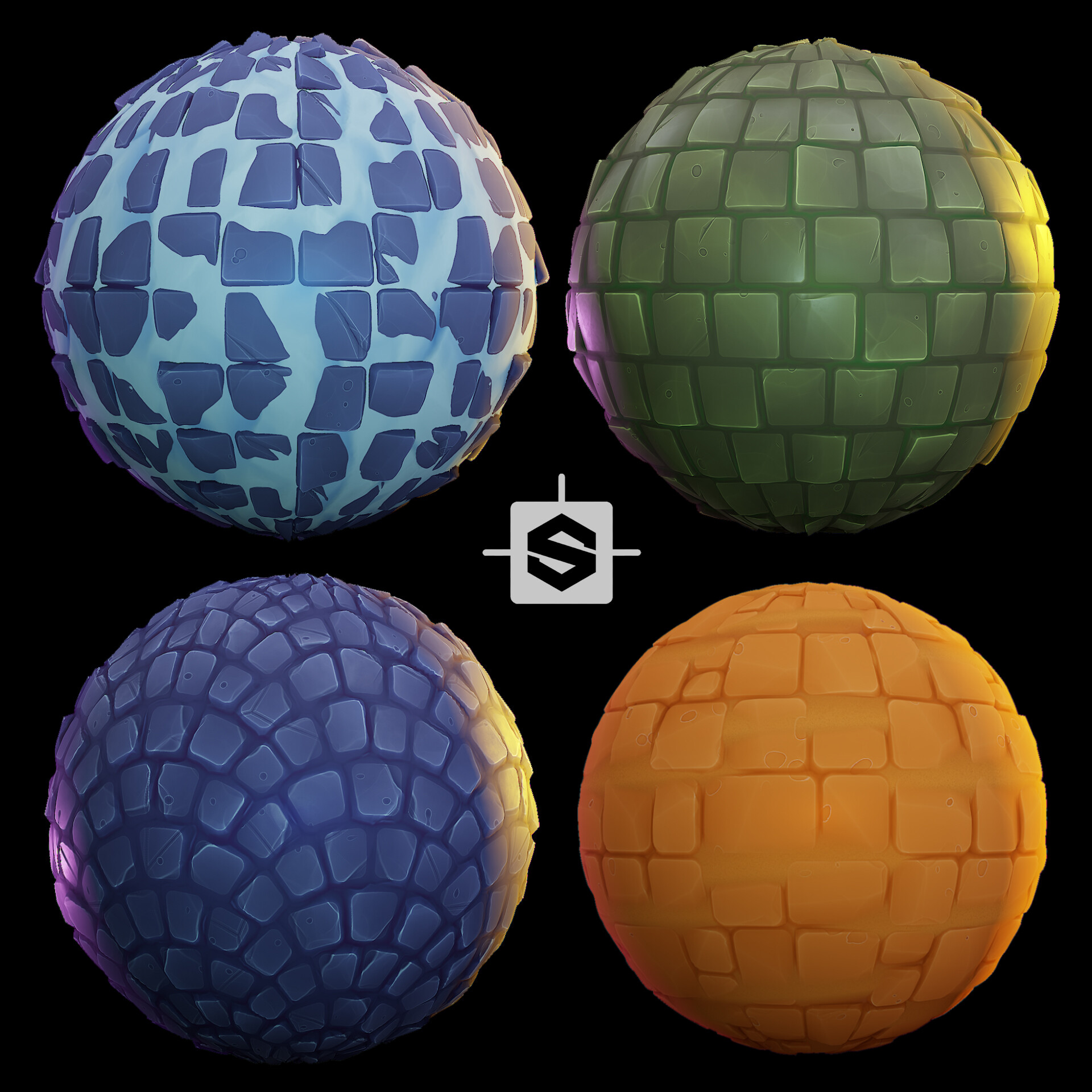 ArtStation - Stylized Cobblestone materials collection