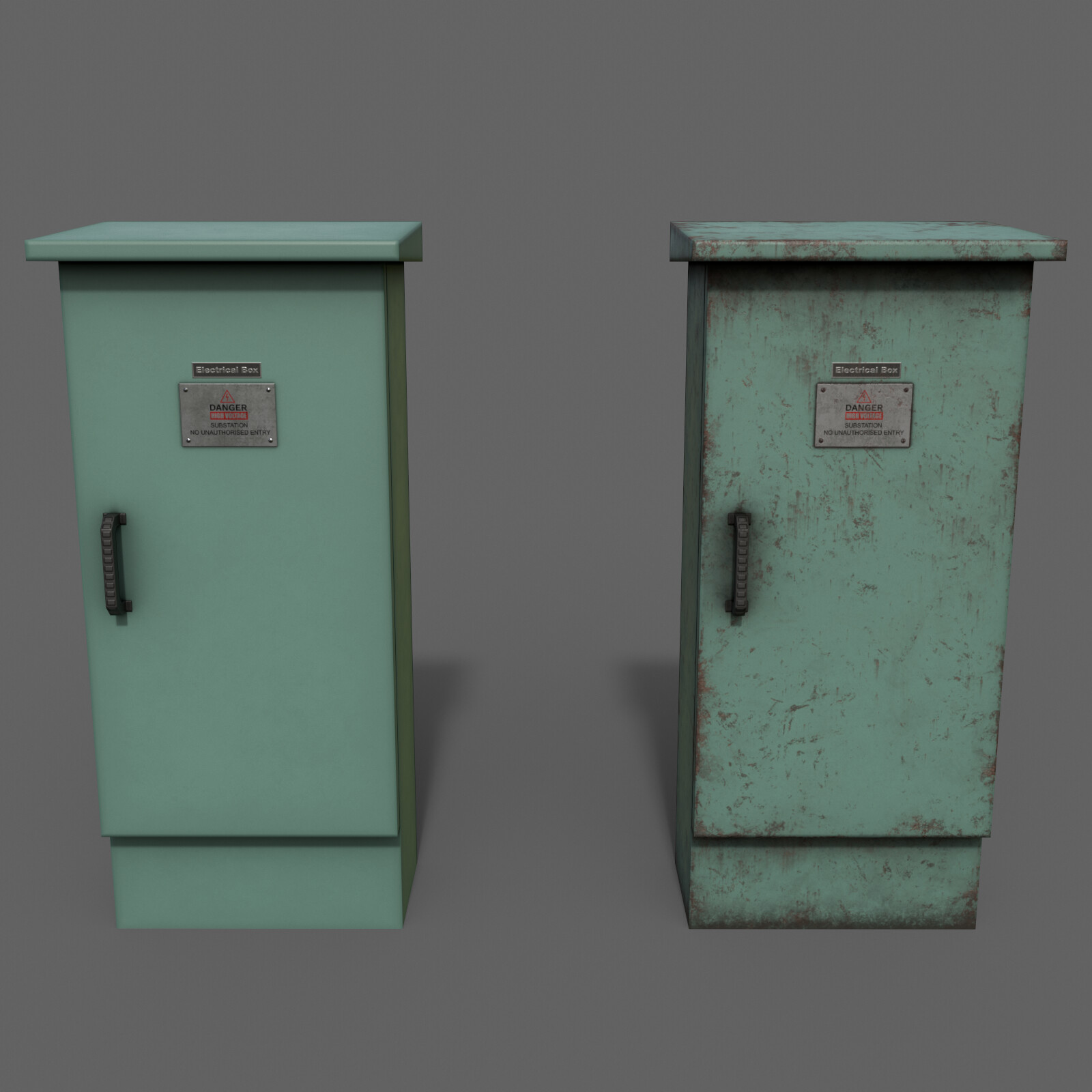 ArtStation - PBR Electric Box (Green) Ver.5
