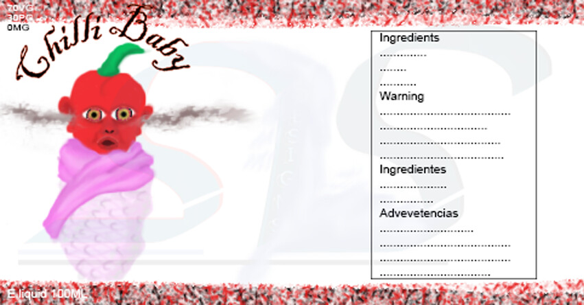 ArtStation - Chilli Baby- E liquid label design