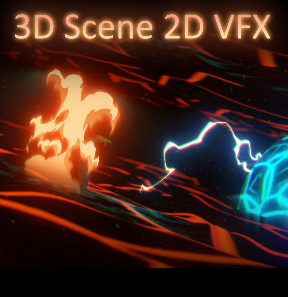 ArtStation - 2D VFX Animation on a 3D Scene (Collaboration)