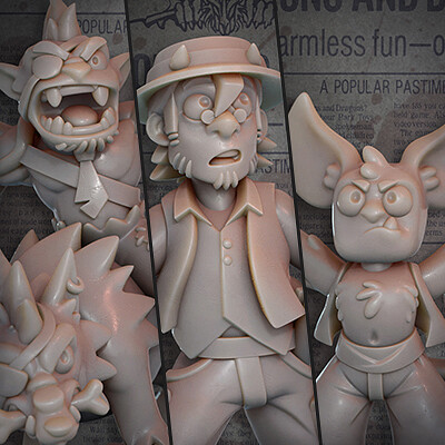 Thomas Choux - Fool's Gold miniatures: Ohio Jack, Sneeze, Thumbfoot&Snoot