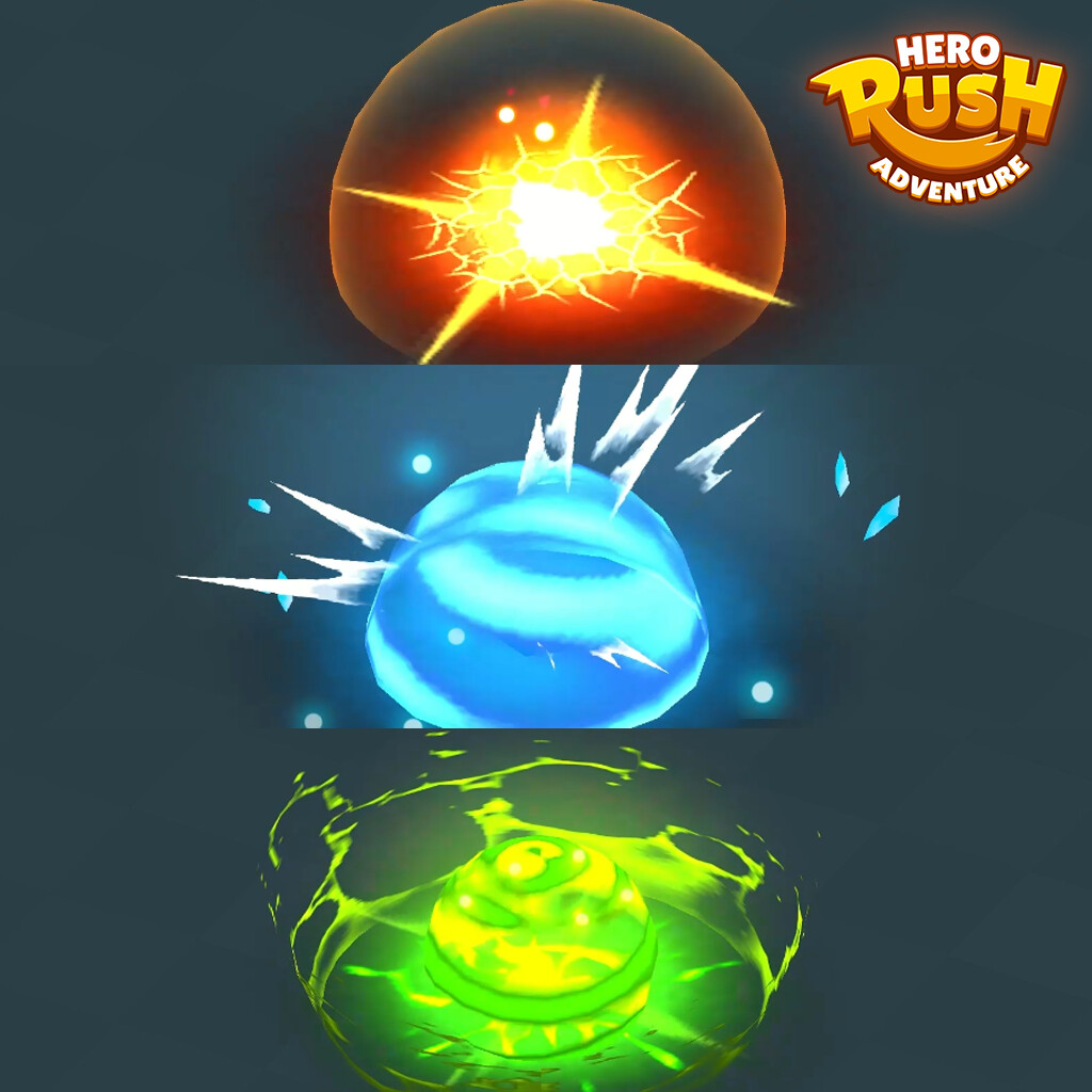 ArtStation - Stylized elemental projectiles & impacts