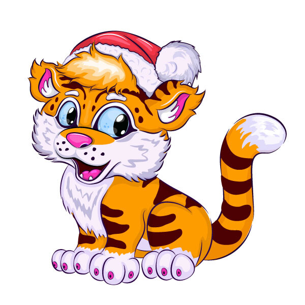 ArtStation - Tiger Cartoon Vector Art.