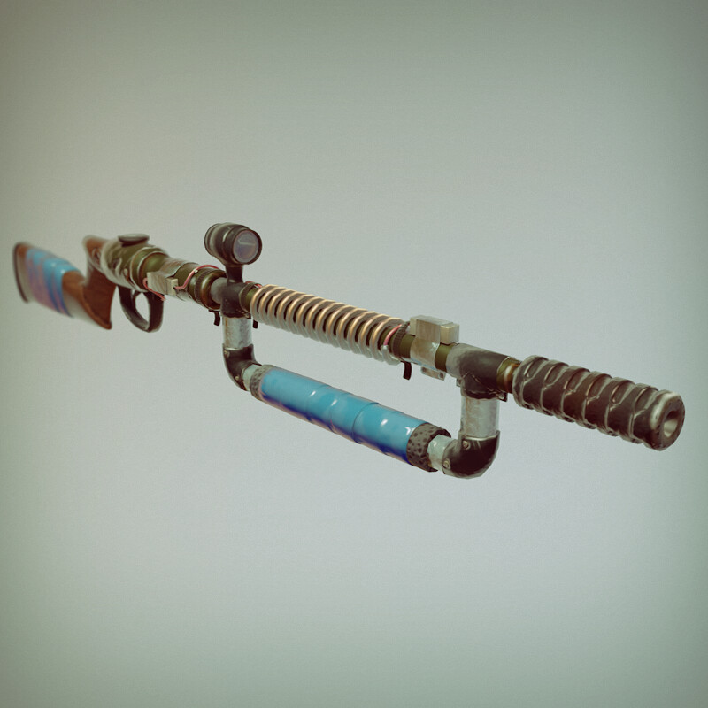 ArtStation - Post-apocalypse Rifle (modernization of the ...