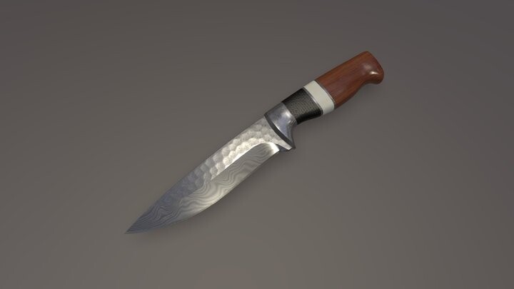ArtStation - Damascus Hunting Survival Knife