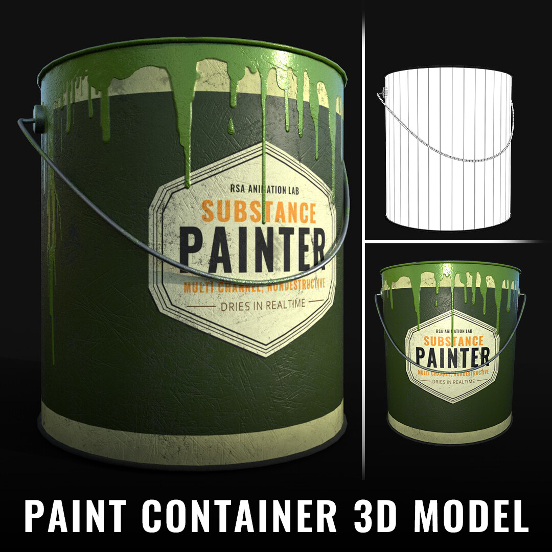 ArtStation - Paint Container 3D Model (Low Poly)