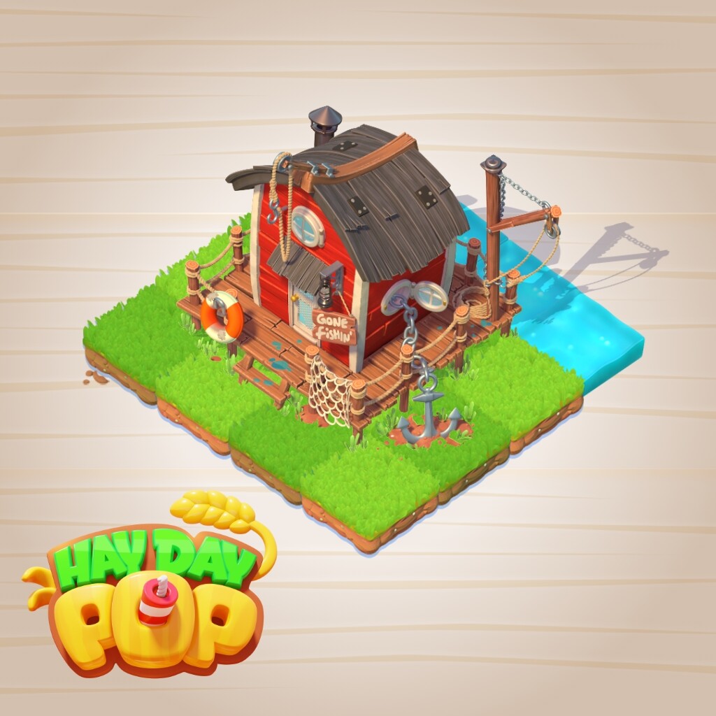 ArtStation - Hay Day Pop: Fisherman's Hut Deco Set 6