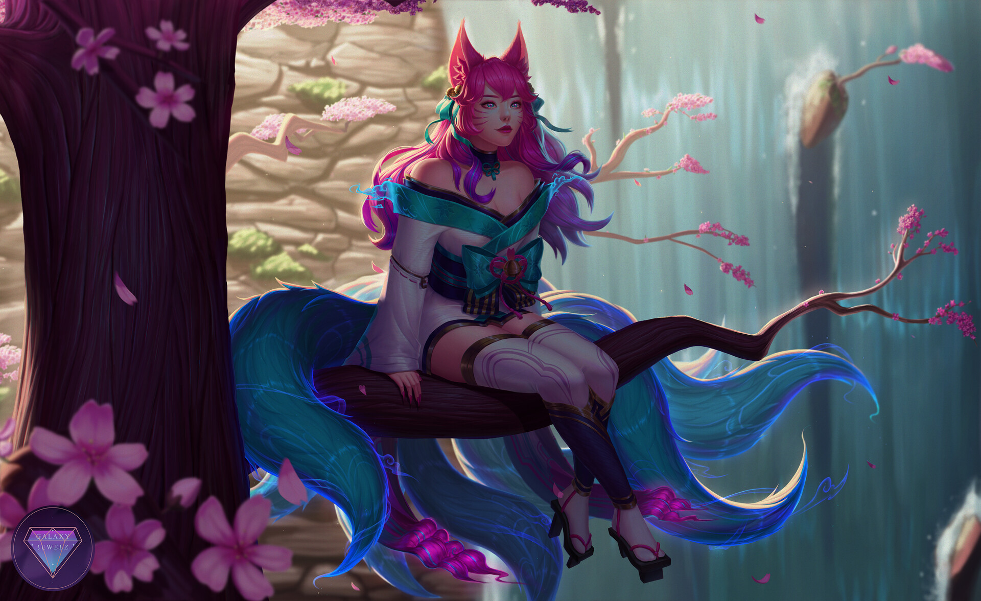 ArtStation - Spirit Blossom Ahri Splash Art