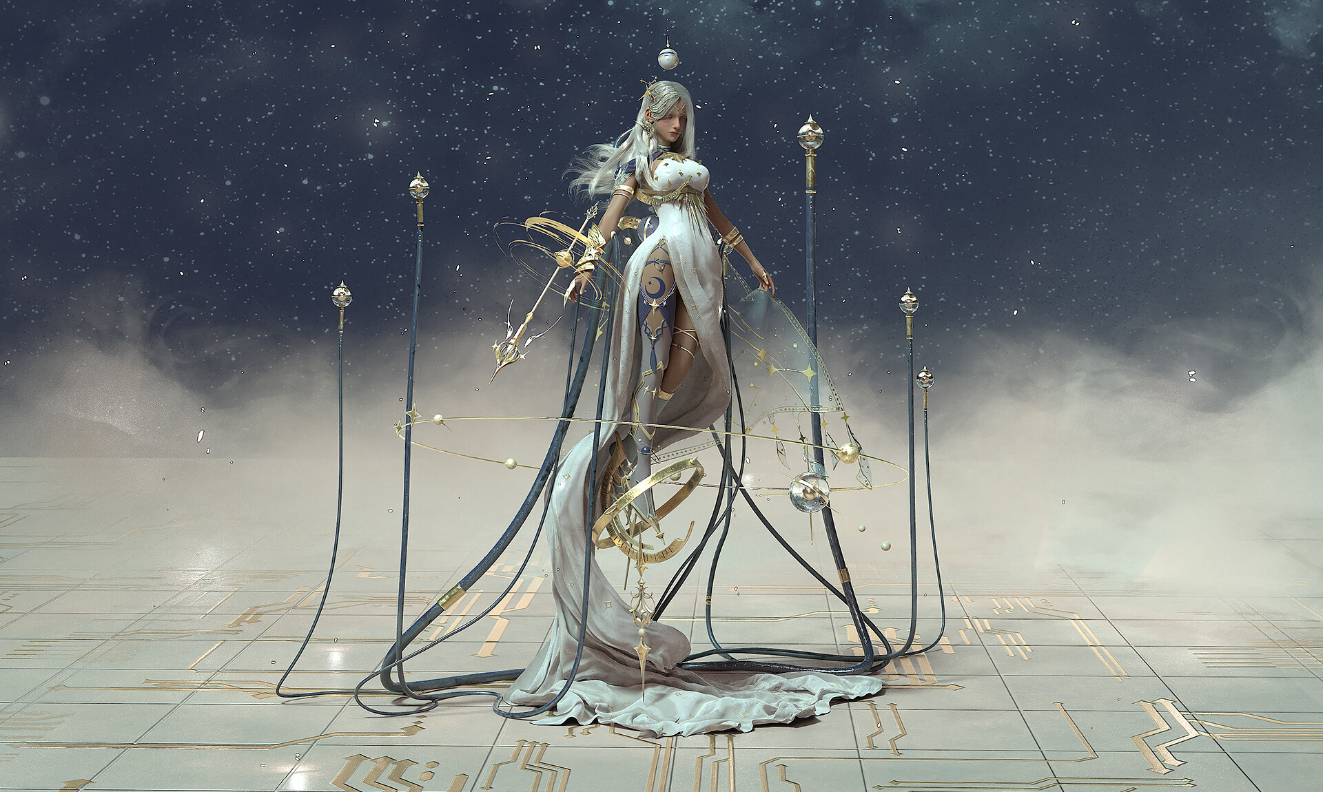 ArtStation - Cosmic Engine Godess - KY^X4A