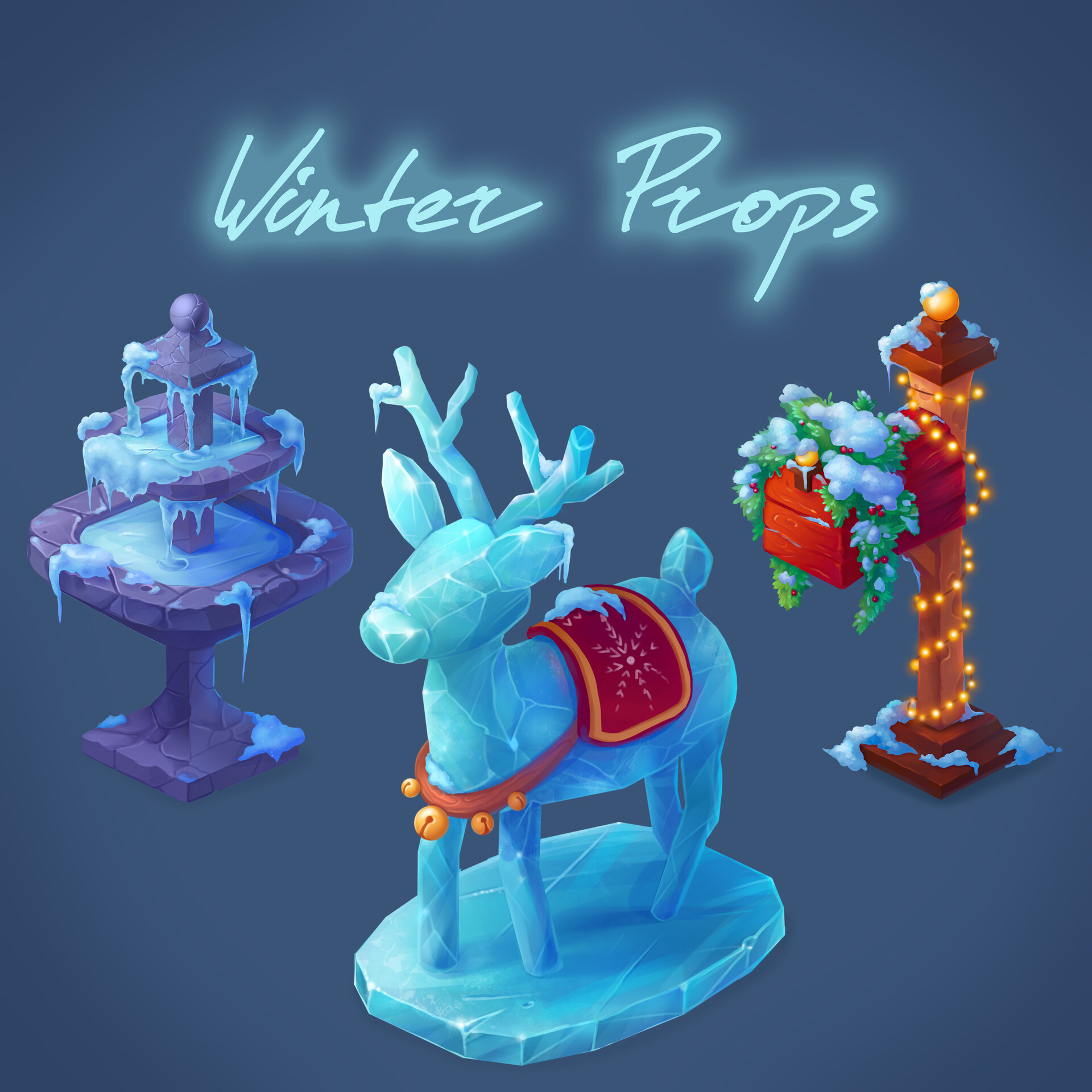 ArtStation - Isometric Winter Props