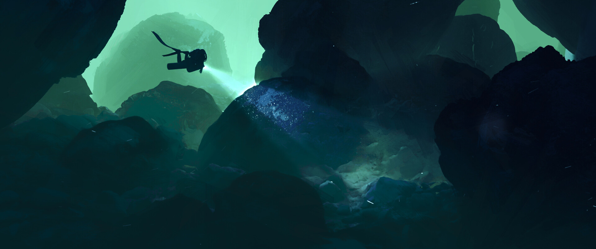 ArtStation - Deep Cave Diving