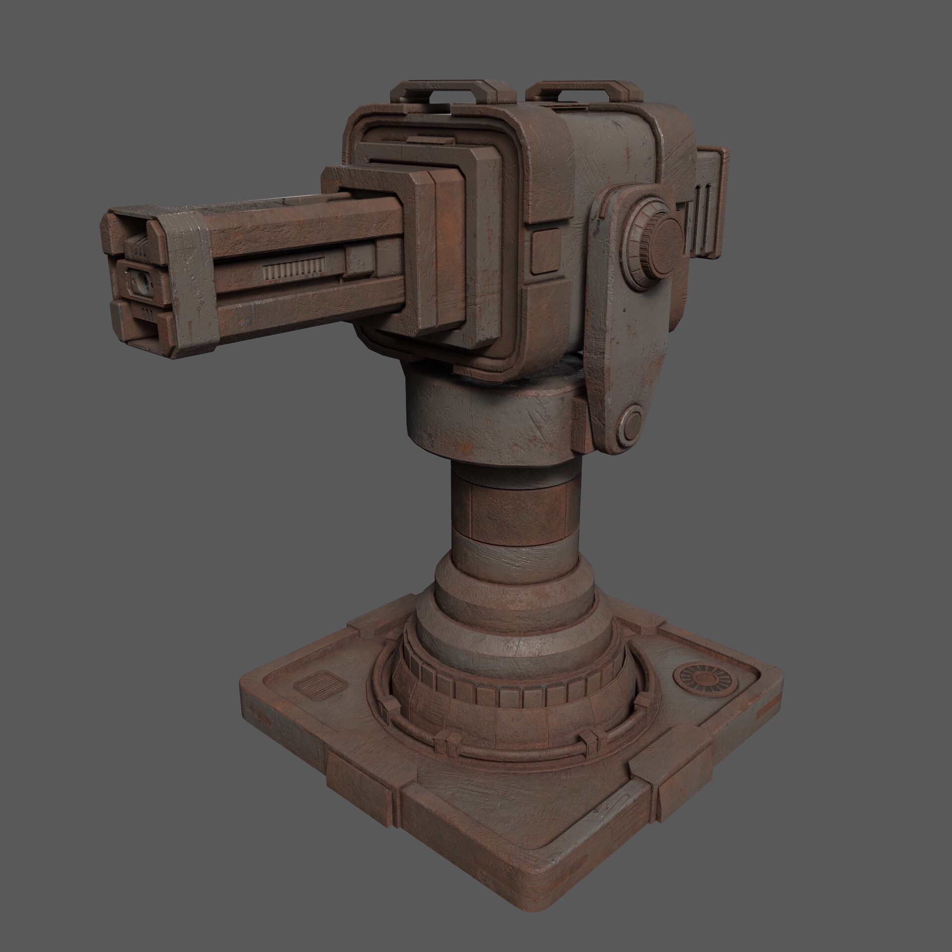 ArtStation - Rusty Retrofuturism Laser Turret