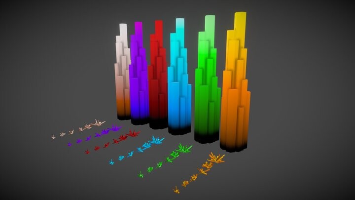 ArtStation - Low poly glowing crystal formations