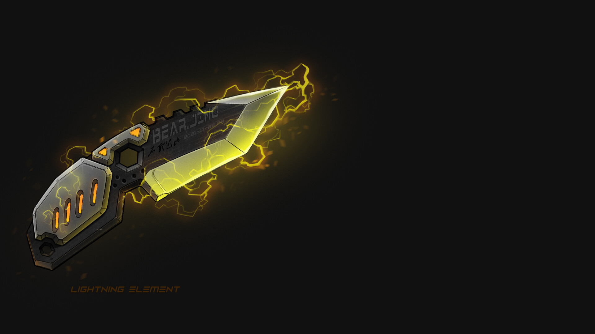 ArtStation - Technology style dagger weapon