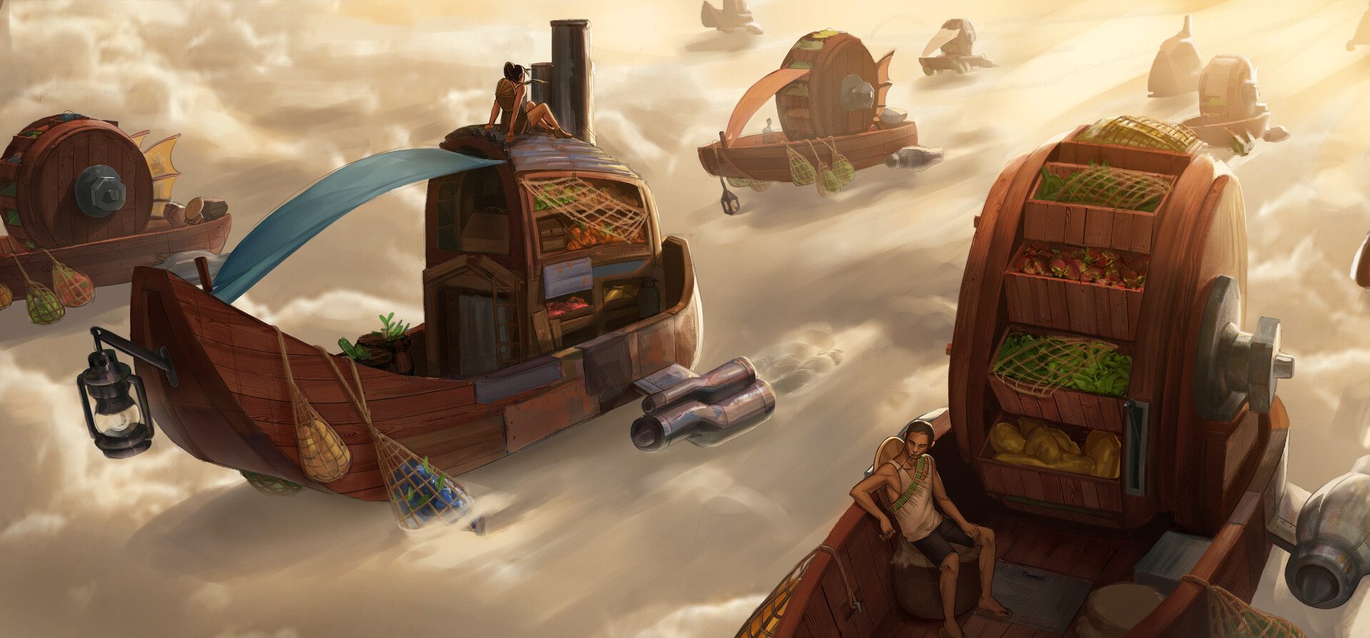 ArtStation - floating market / vehicle design