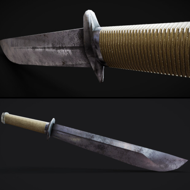ArtStation - Ultra low poly well-worn blade