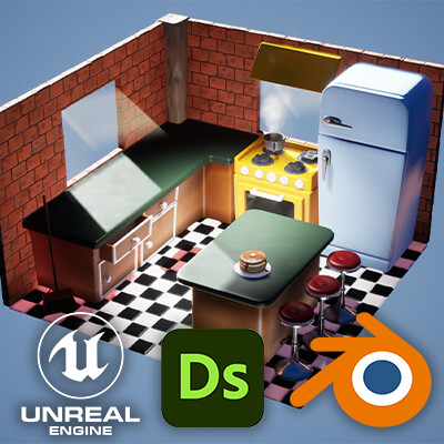 ArtStation - Stylised Kitchen Diorama