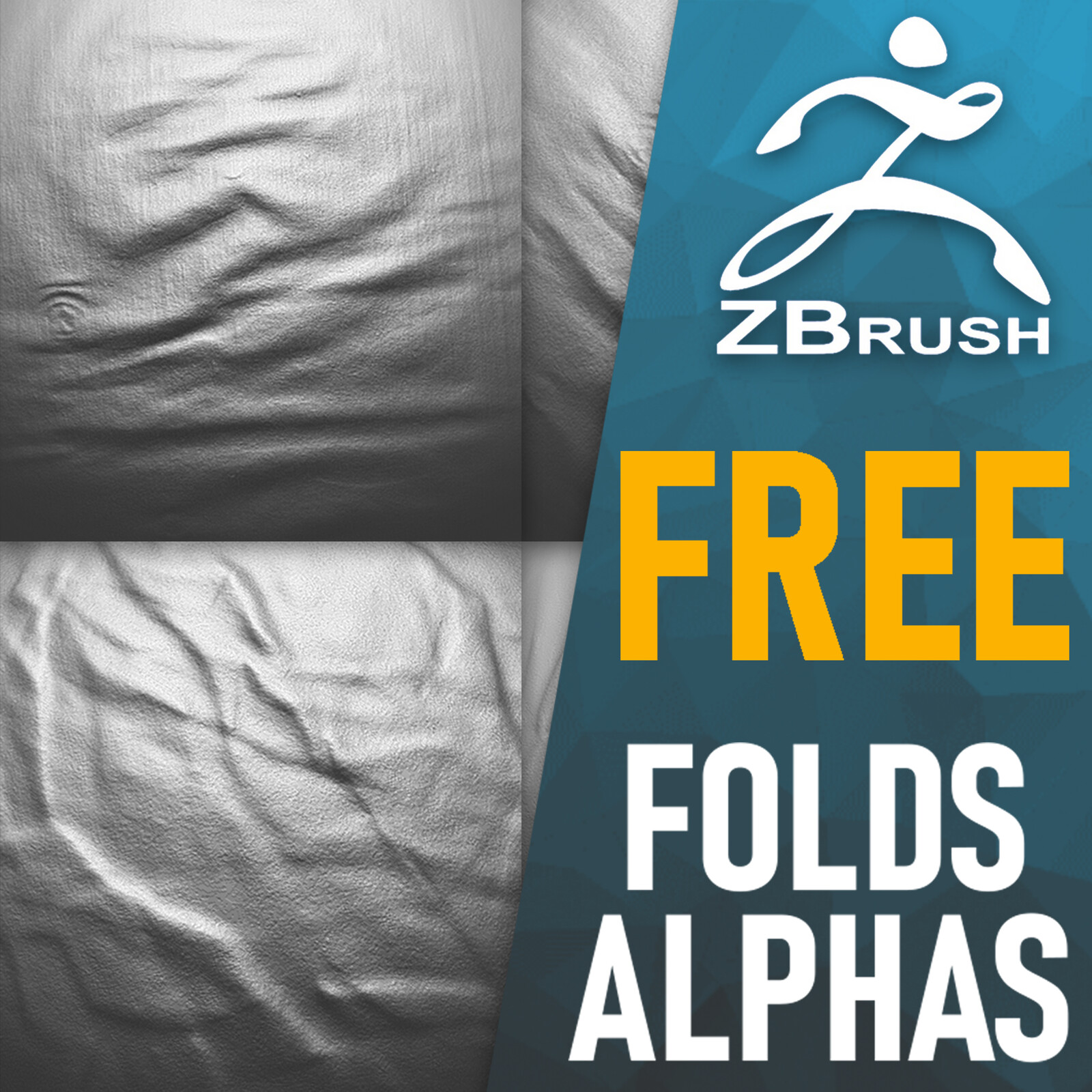 Alphas for Zbrush store (cloth, fabric, leather, metal)