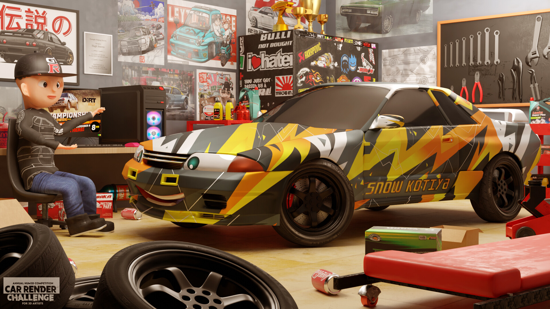 ArtStation - When is the next race? - HUM3D Car render challenge 2021 (WIP)