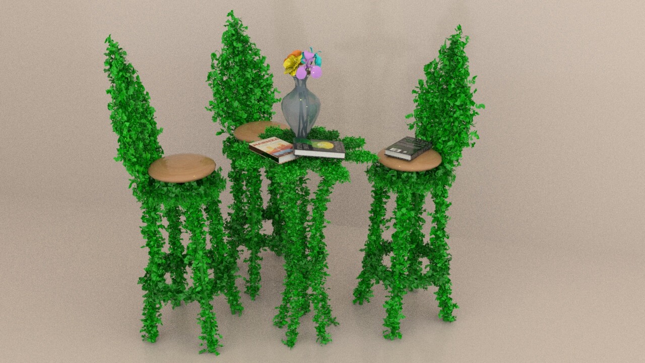 ArtStation - Development of Ideas: Ivy Table and Stools