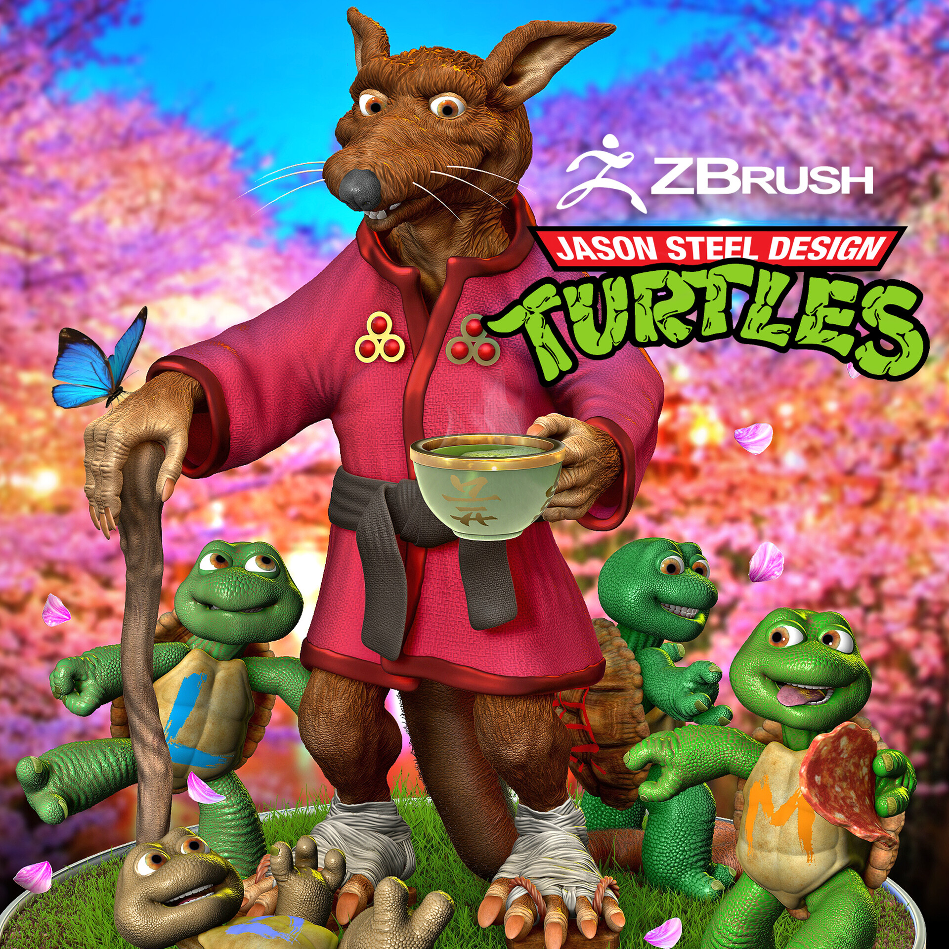 ArtStation - SPLINTER // Ninja Turtles // Zbrush