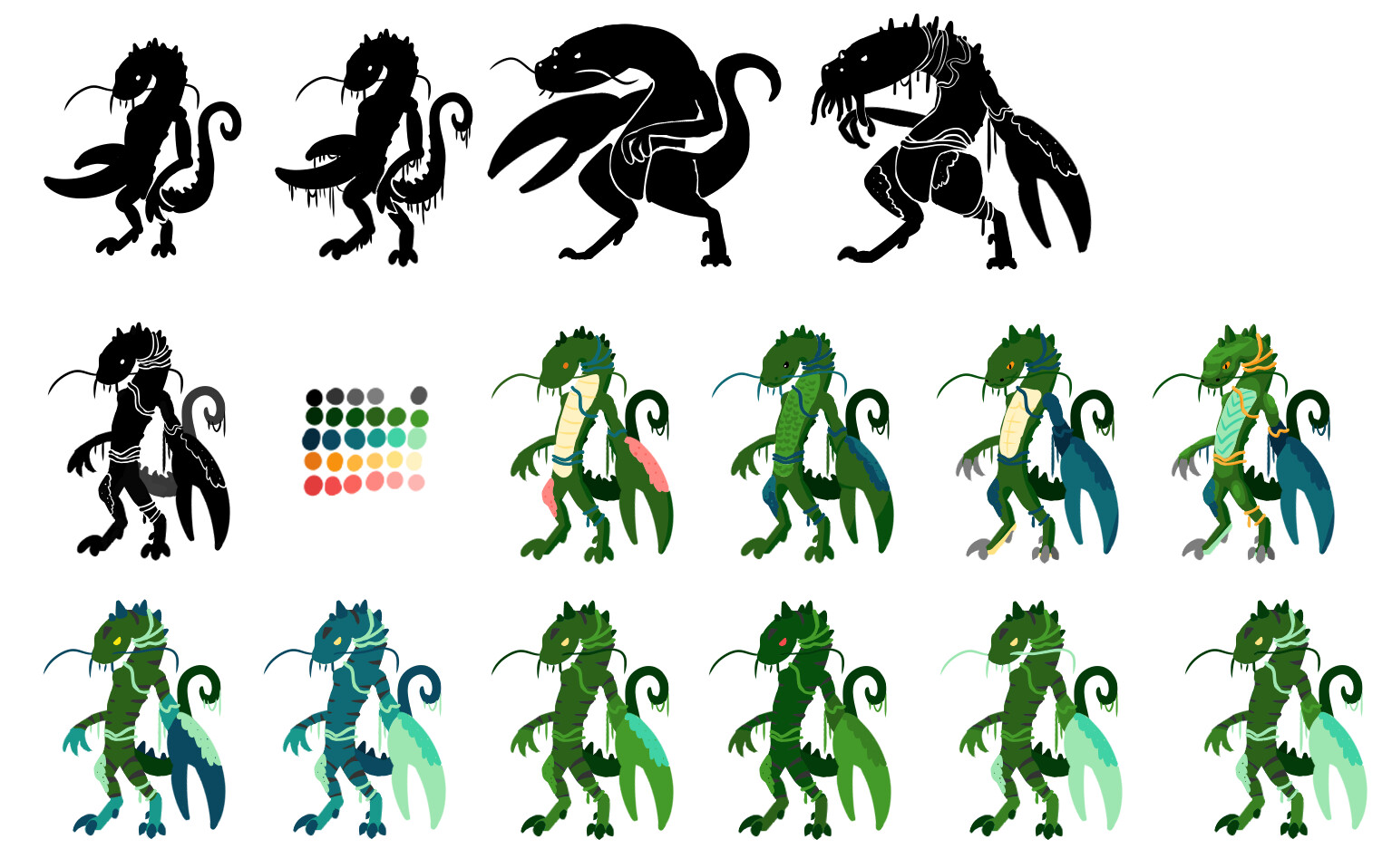 Samantha Cosgrove - Swamp "Slasher" Monster - Concept Art for Pixel Game