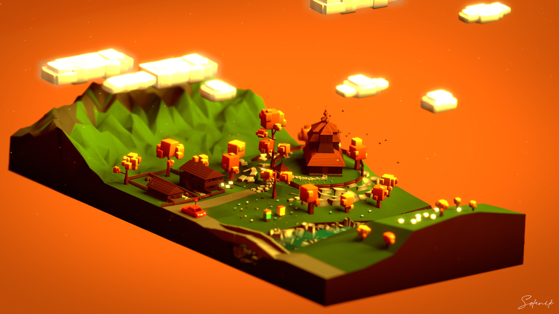 ArtStation - Slovakia Culture cubic style - animation