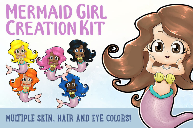 ArtStation - Mermaid girl creation kit