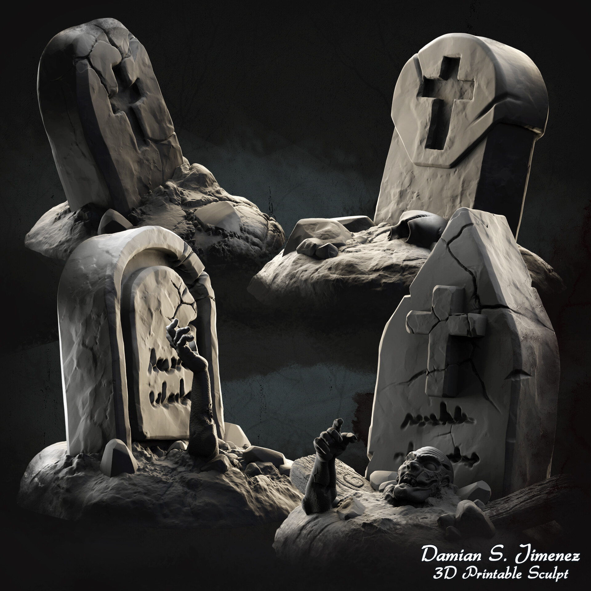 ArtStation - Medieval gravestones for tabletop rpg and board games