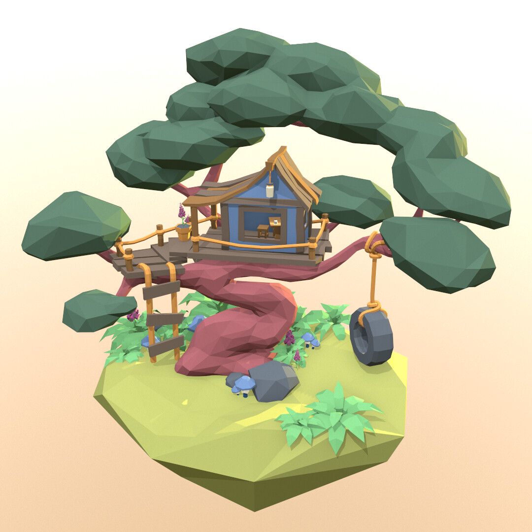 ArtStation - Lowpoly Treehouse