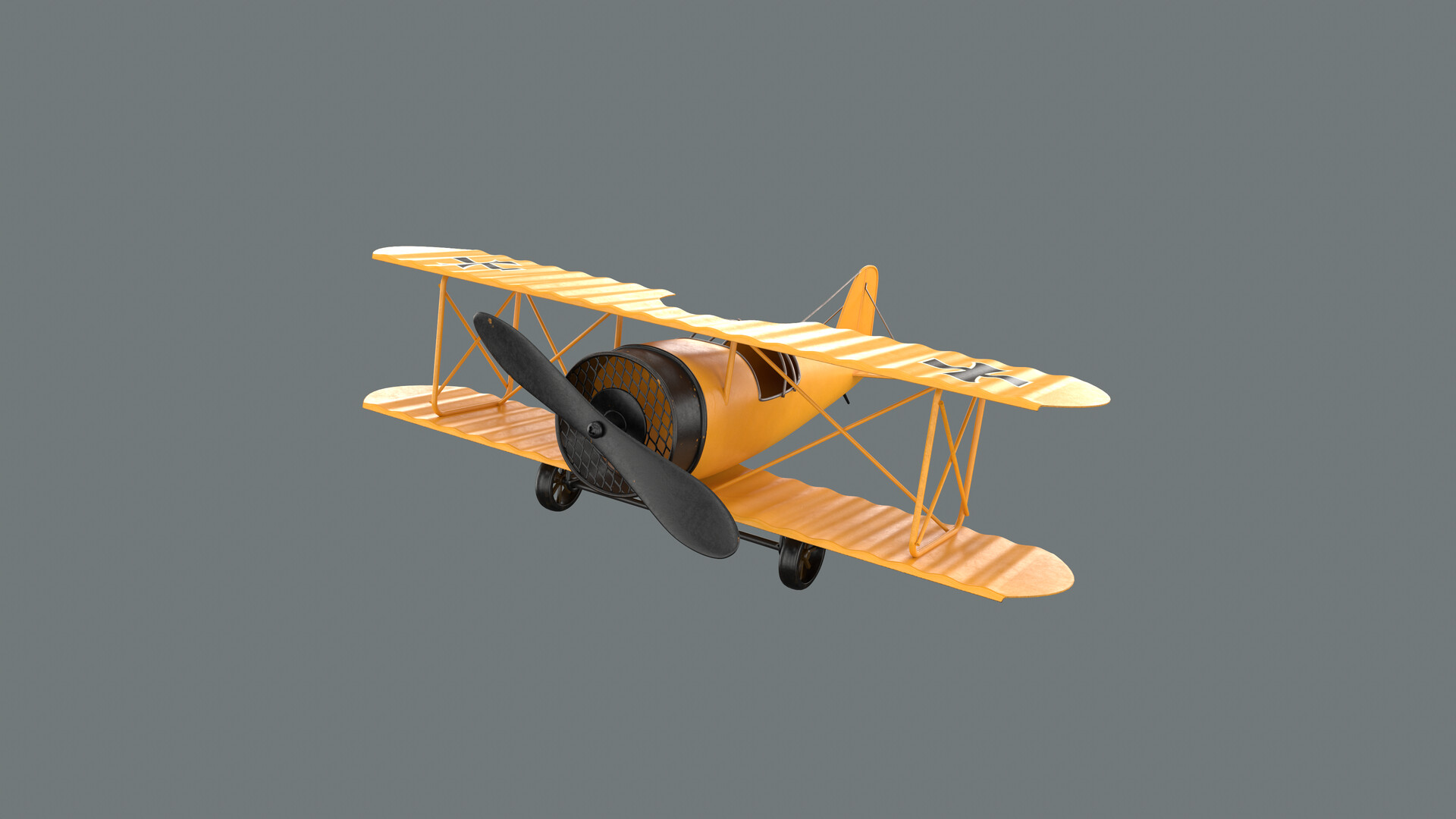 ArtStation - WWI German Biplane Tin Toy Airplane 4K PBR