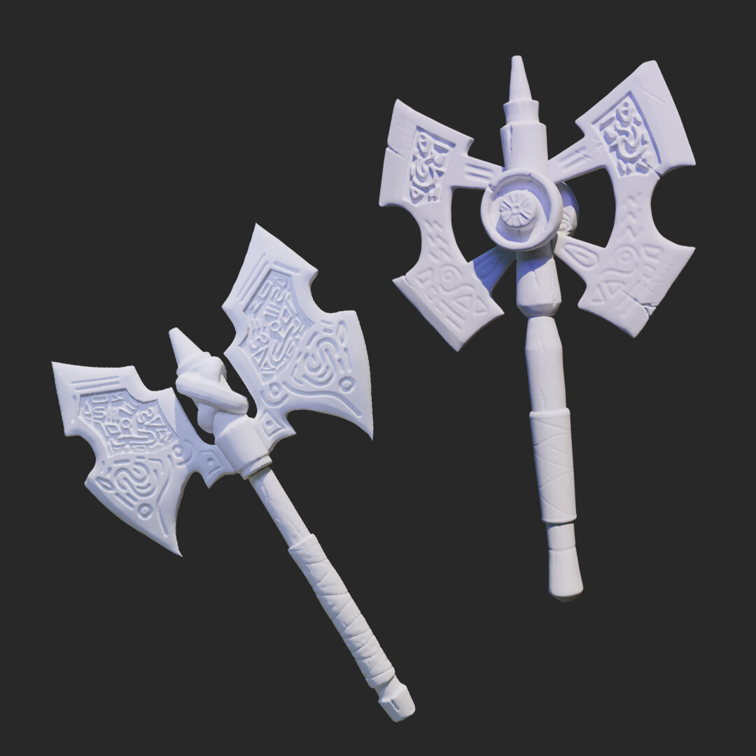 ArtStation - Axe raw sculpting